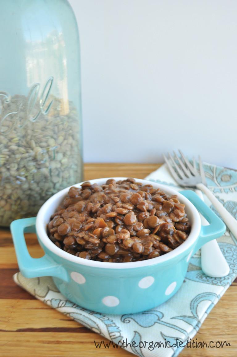 Crock Pot Recipe: BBQ Baked Lentils - The Organic Dietitian